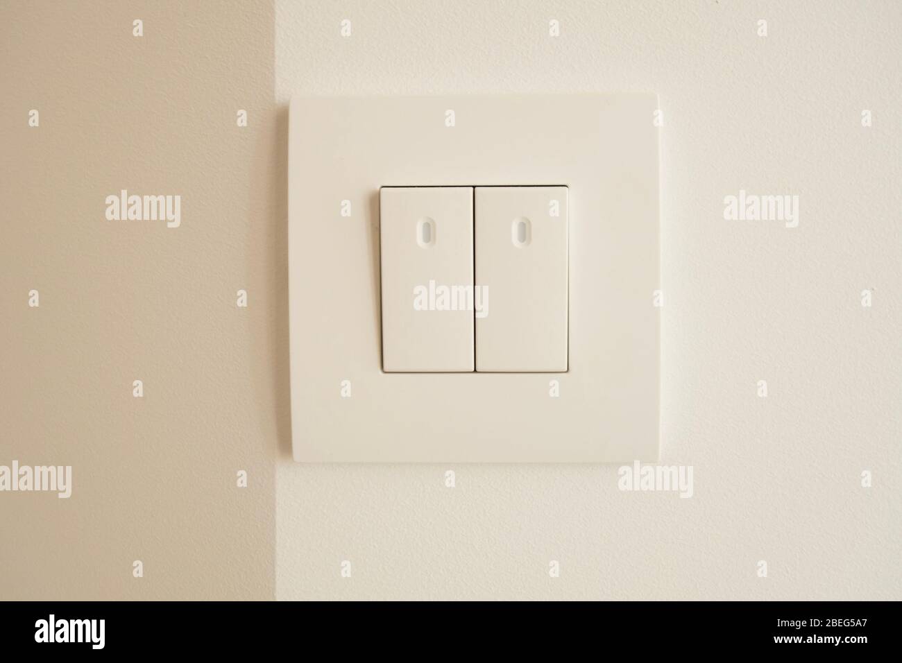 On-off switch in white with LED backlight Stock Photo - Alamy