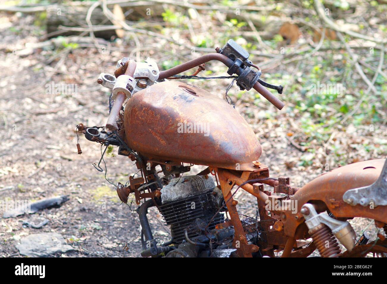Burned out motorbike hi-res stock photography and images - Alamy