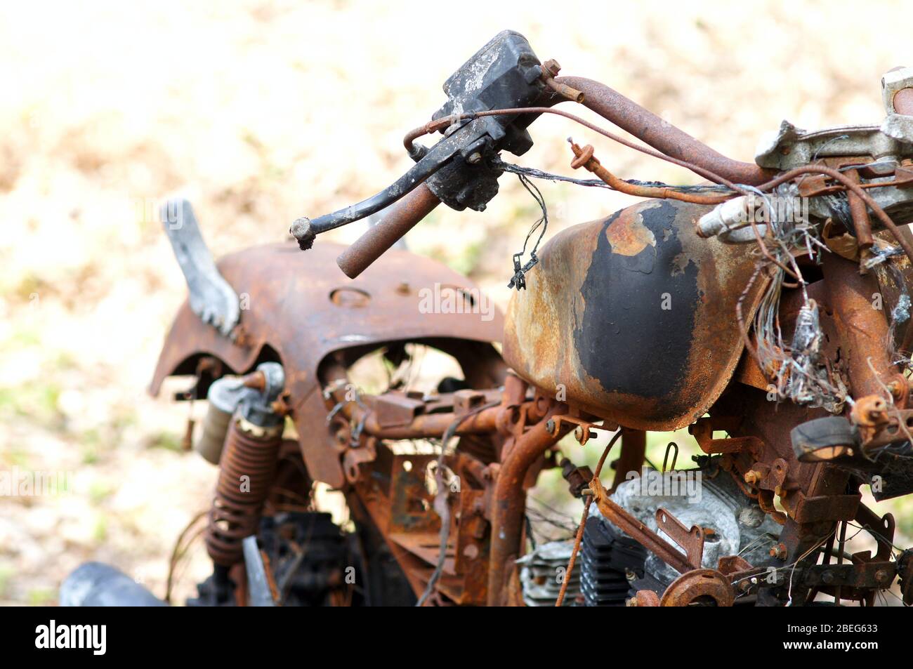 Burnt out bike hi-res stock photography and images - Alamy
