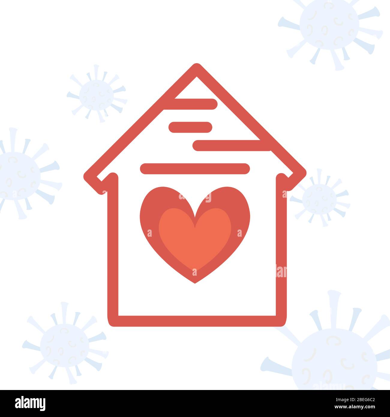 stay home design, house and heart icon over white background, colorful ...