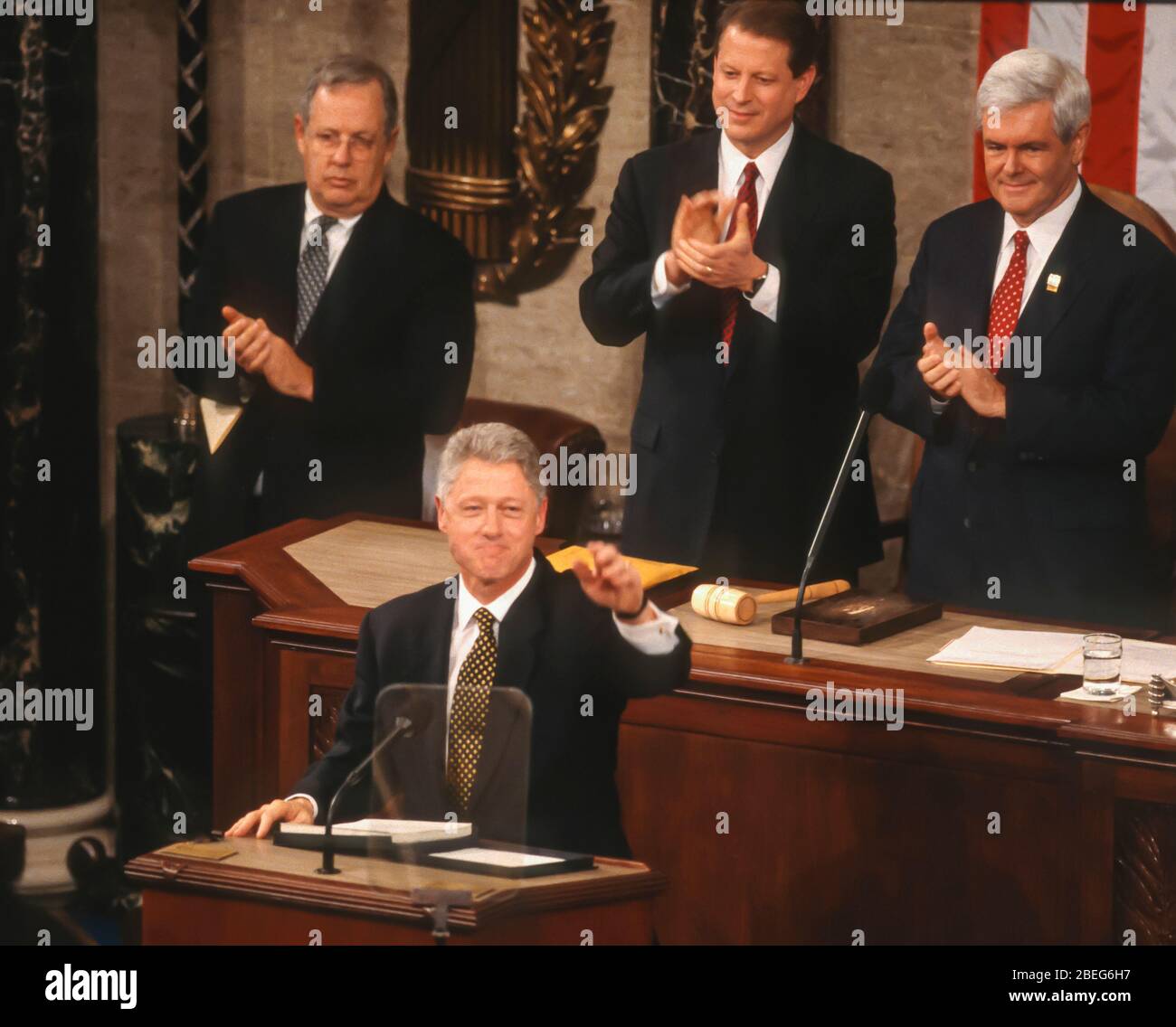 WASHINGTON, DC, USA, JANUARY 27, 1998: President Bill Clinton, State of ...