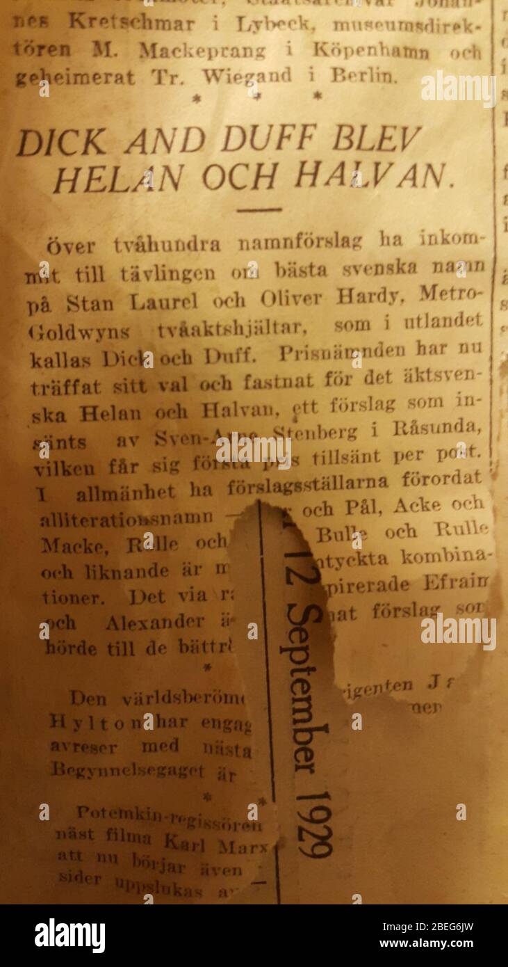 Helan och Halvan Stock Photo - Alamy