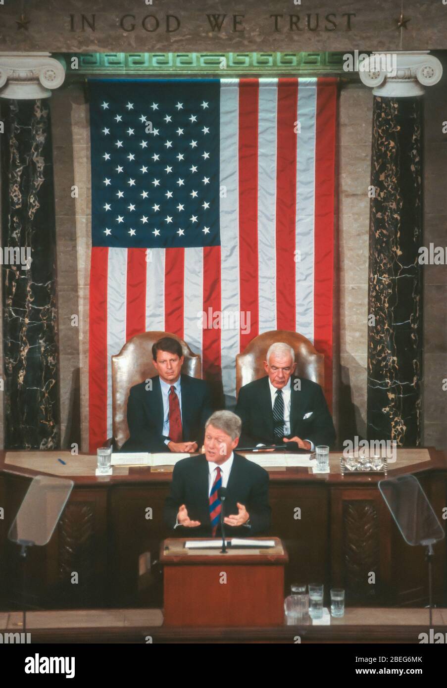 WASHINGTON, DC, USA - SEPTEMBER 22, 1993: President Bill Clinton speaks ...