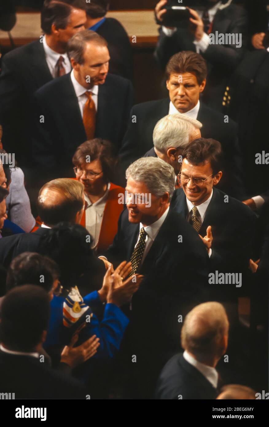 WASHINGTON, DC, USA, JANUARY 27, 1998: President Bill Clinton, State of ...