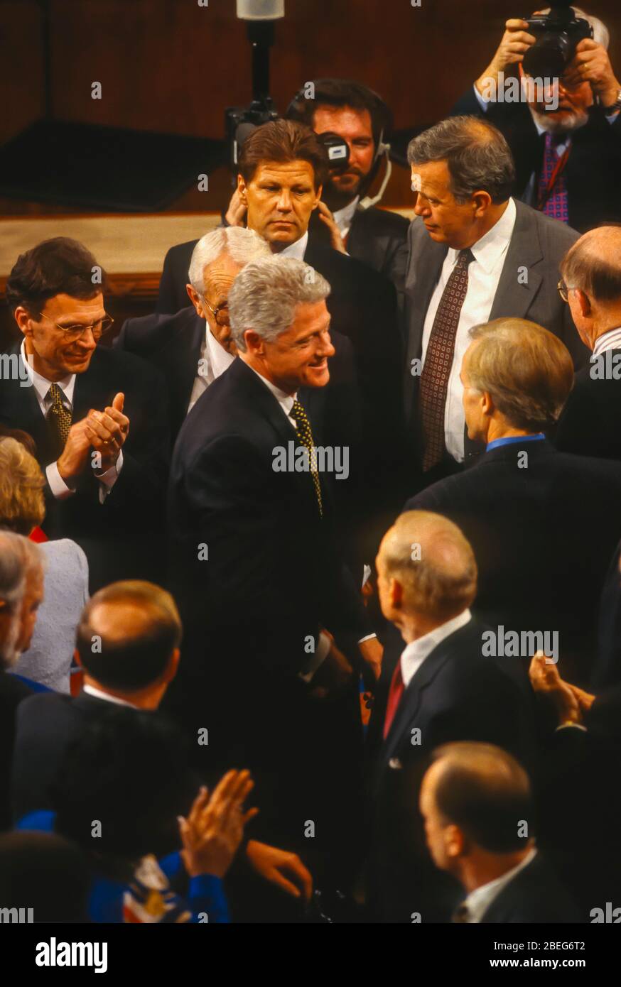 WASHINGTON, DC, USA, JANUARY 27, 1998: President Bill Clinton, State of ...