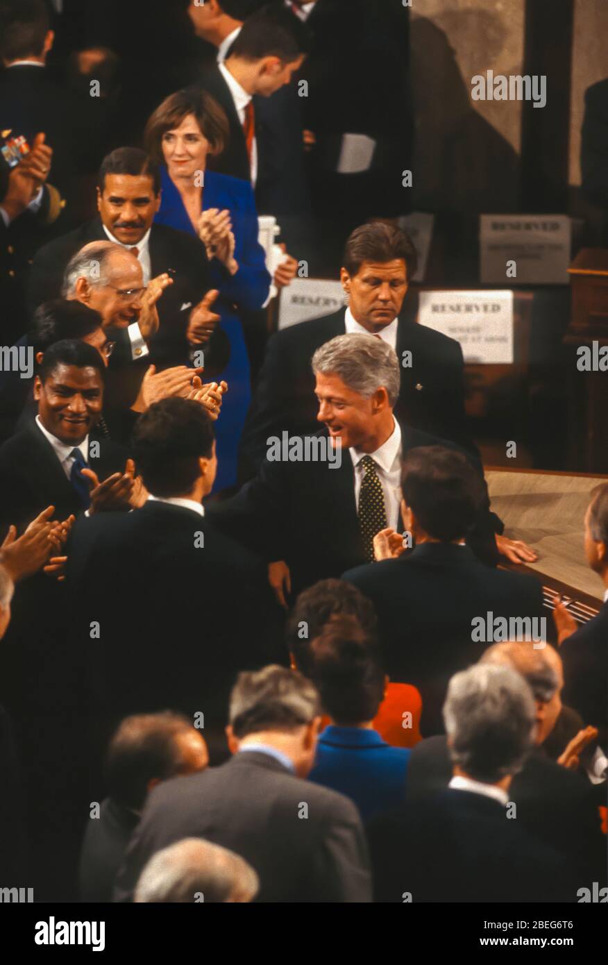WASHINGTON, DC, USA, JANUARY 27, 1998: President Bill Clinton, State of ...