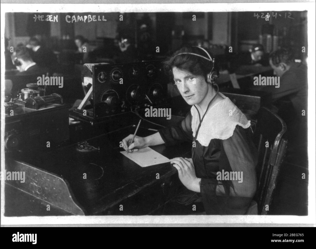 Helen Campbell, first wireless operator of Natl. League for Women's ...