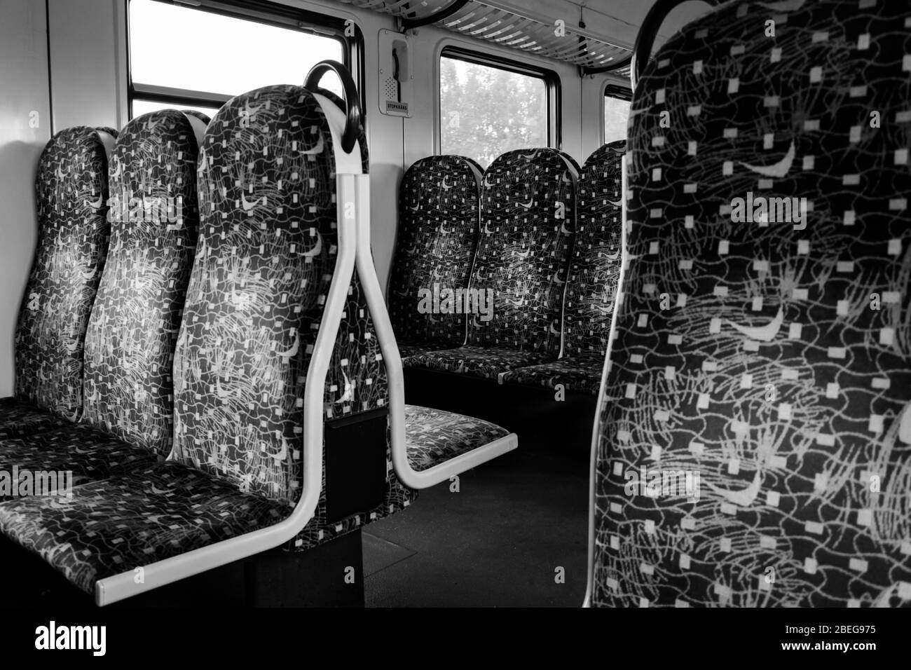 Passengers travelling in train Black and White Stock Photos & Images ...