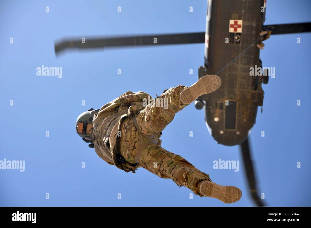 Helicopter hoist training 130908 Stock Photo - Alamy