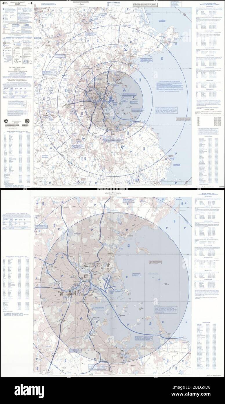 Helicopter route chart, Boston Stock Photo - Alamy