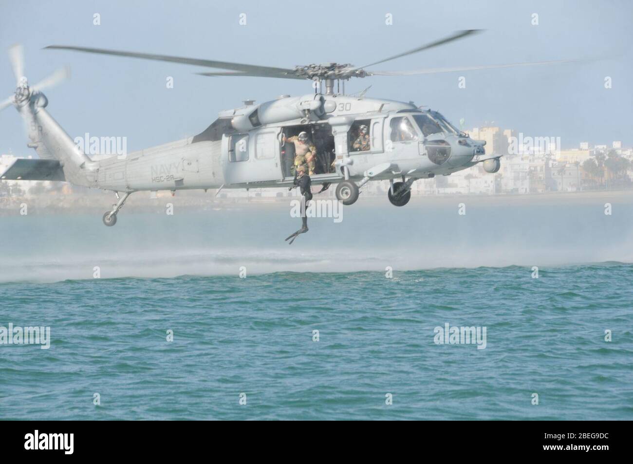 Helicopter rope suspension training 150305 Stock Photo - Alamy