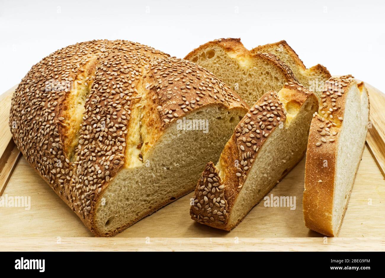 Traditional slice of Sicilian bread with sesame Stock Photo - Alamy
