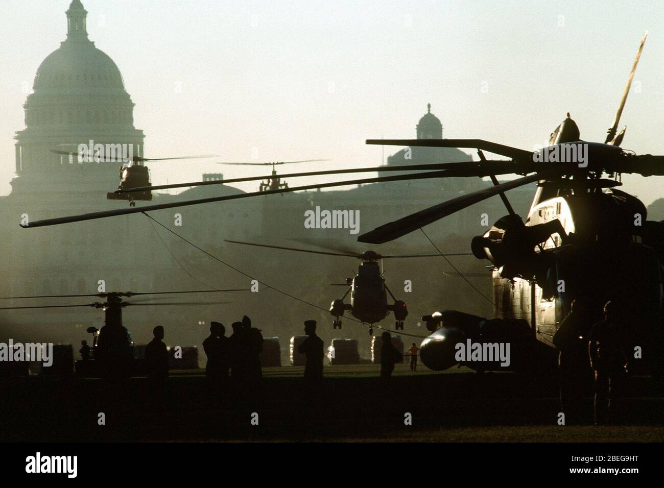 Helicopters on the Mall 1991 Stock Photo - Alamy