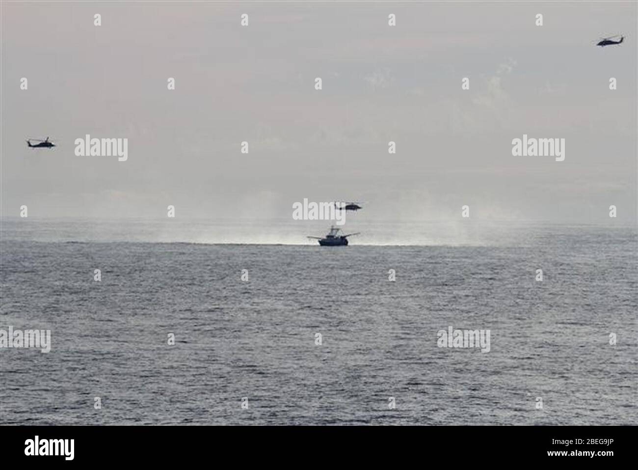 Helicopters assigned to Helicopter Sea Combat Squadron (HSC) 28 and ...
