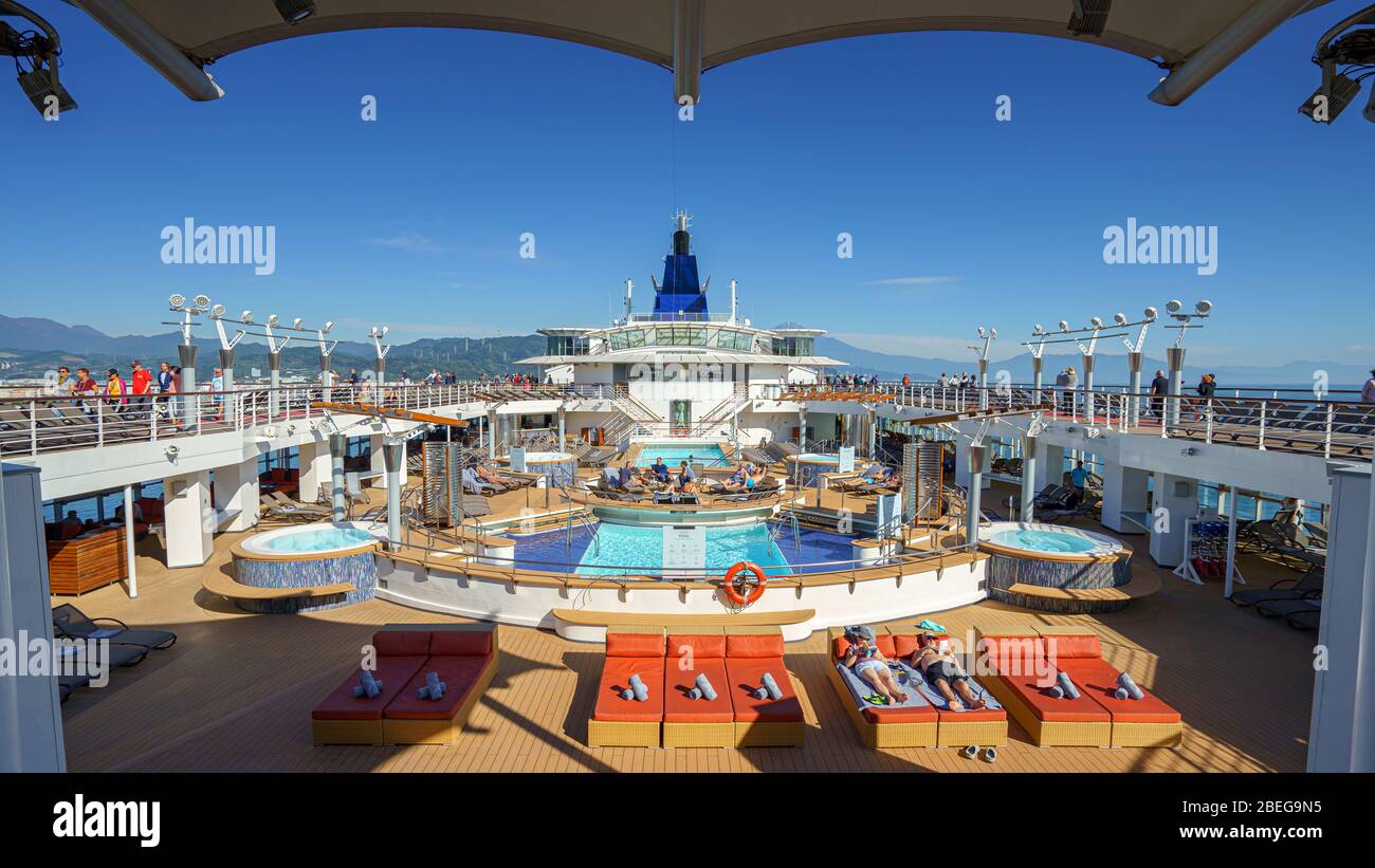 Boat deck view in Shimizu port in Shizuoka, Japan Stock Photo - Alamy