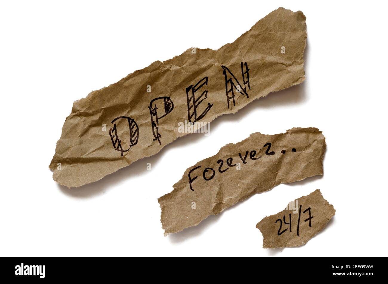 Handwritten closed business sign Cut Out Stock Images & Pictures - Alamy