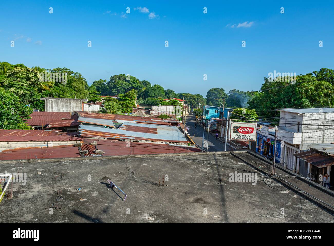 Roof top view of a street in Guazacapan, Guatemala Stock Photo - Alamy