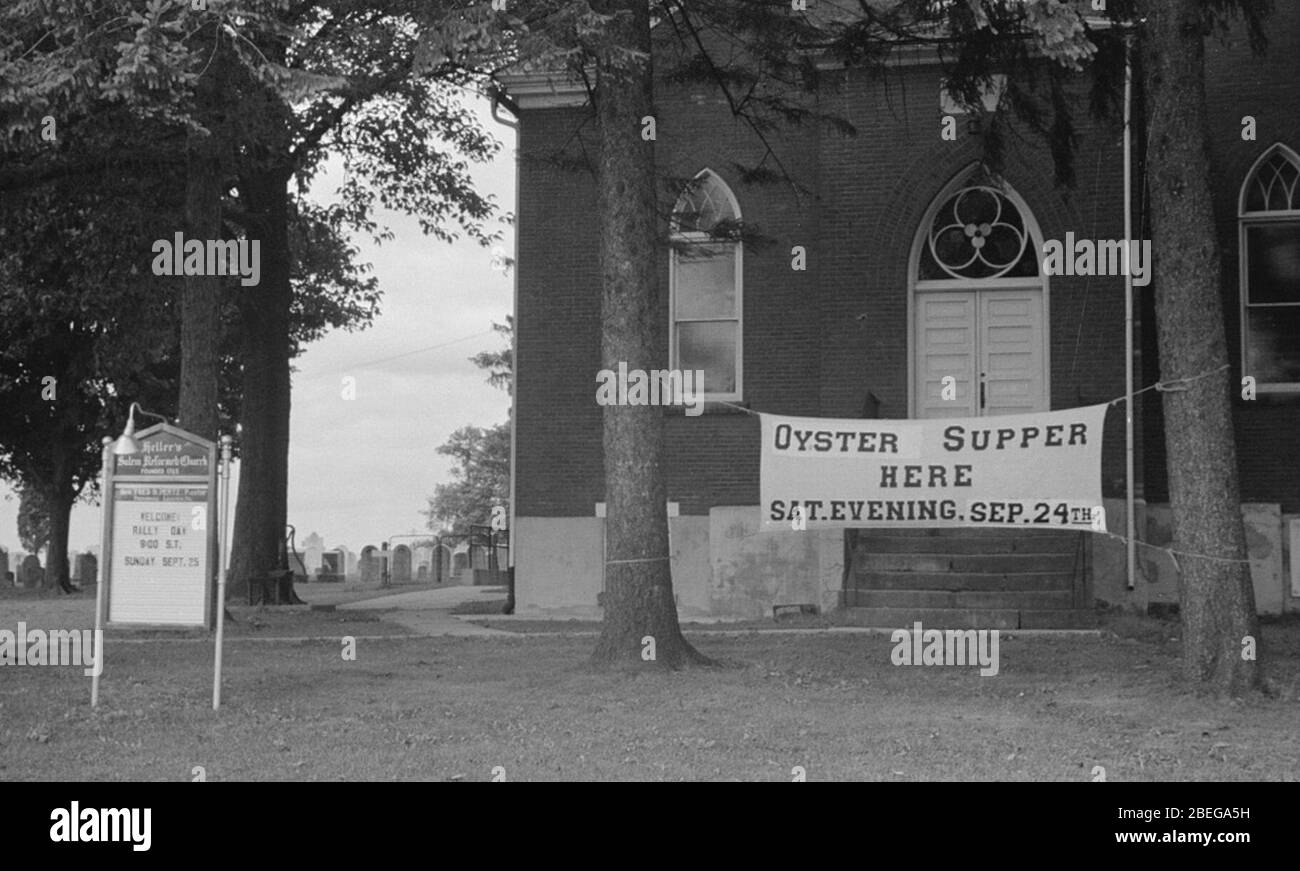 Heller's Salem Reformed Church near Leacock, PA, 1938 by Sheldon Dick ...