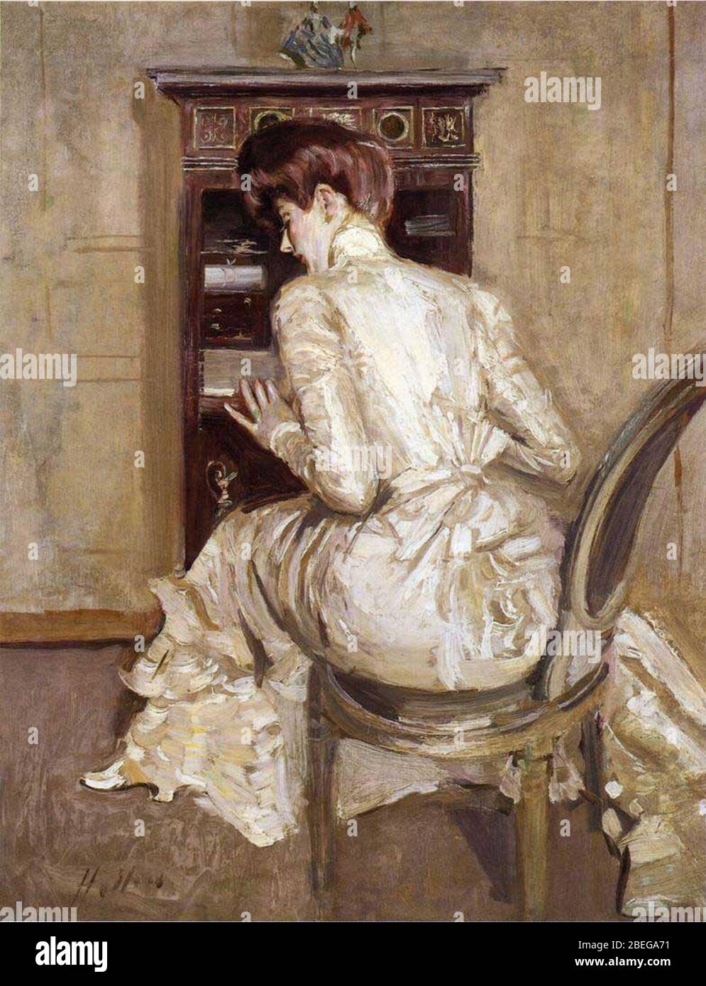 Helleu - Madame Helleu Seasted at her Secretaire Stock Photo - Alamy