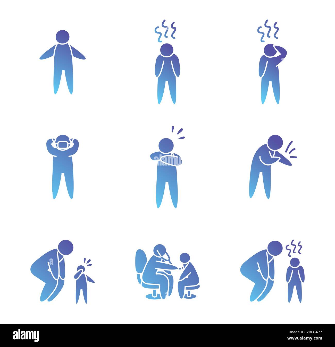 pictogram persons icon set over white background, gradient style ...