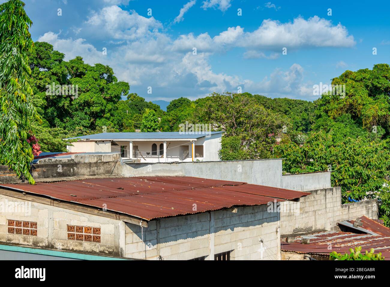 Roof top view of some houses in Guazacapan, Guatemala Stock Photo - Alamy