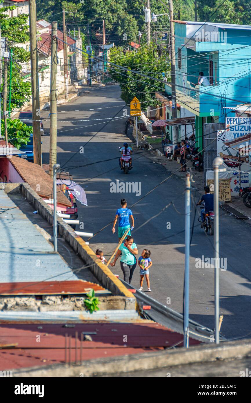 Roof top view of a street in Guazacapan, Guatemala Stock Photo - Alamy