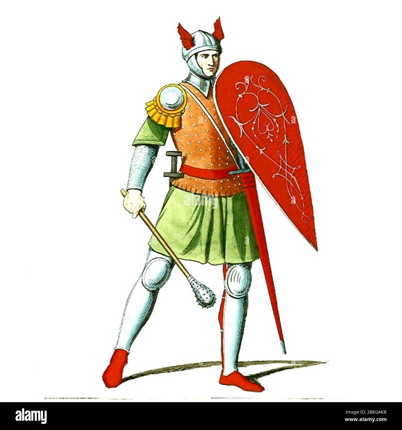 Helmeted Medieval Knight or Soldier Stock Photo - Alamy