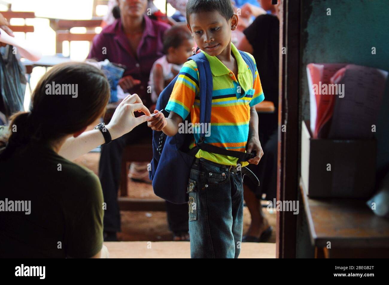 Helping out at school in Nicaragua Stock Photo - Alamy