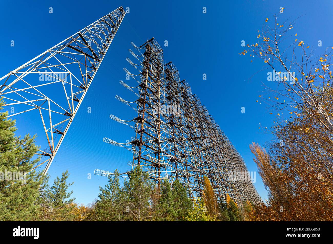 The October 19, 2019, photo of the Soviet over-the-horizon (OTH) radar ...