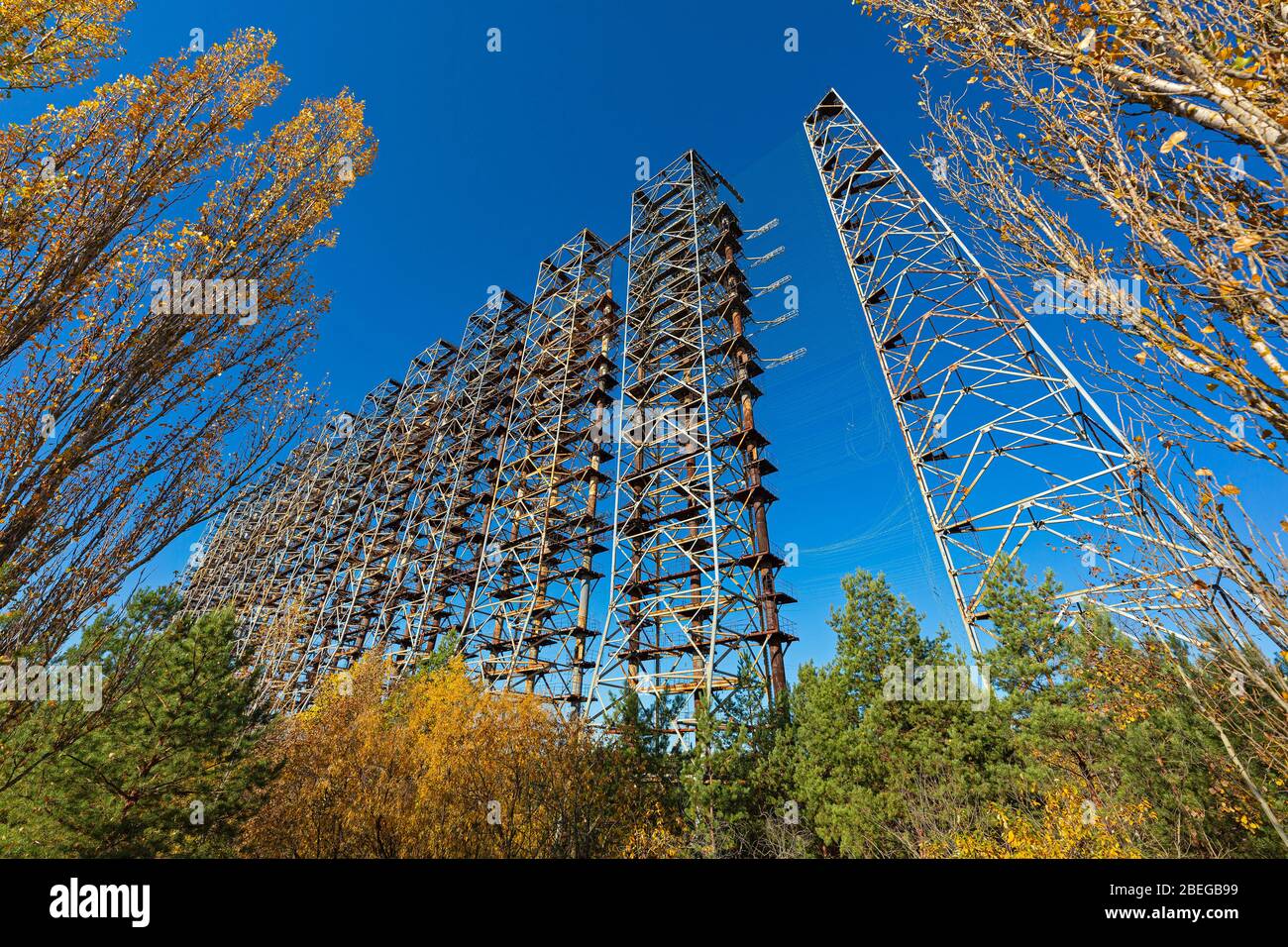 The October 19, 2019, photo of the Soviet over-the-horizon (OTH) radar ...