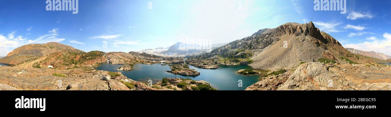 High angle view of the Shamrock Lake in Inyo National Park, California ...
