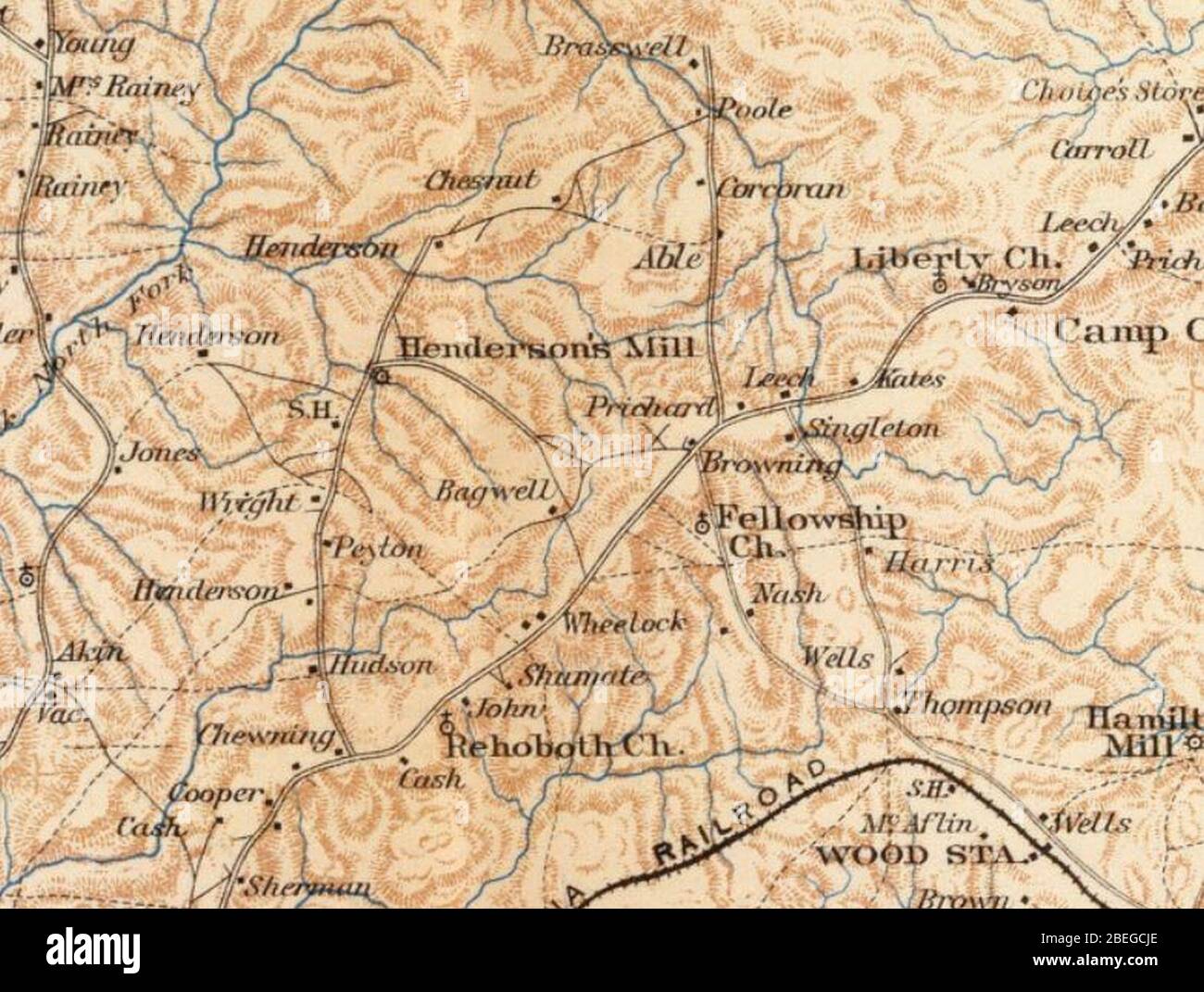 Henderson's Mill Map 1864 Stock Photo - Alamy