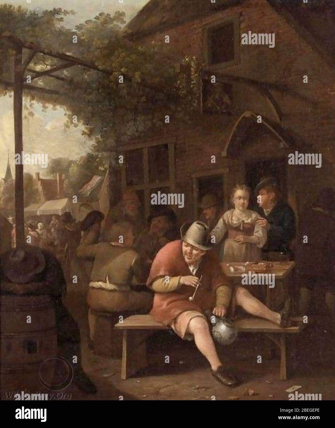 Hendrik Carree Figures Smoking And Drinking-Outside An Inn Stock Photo ...