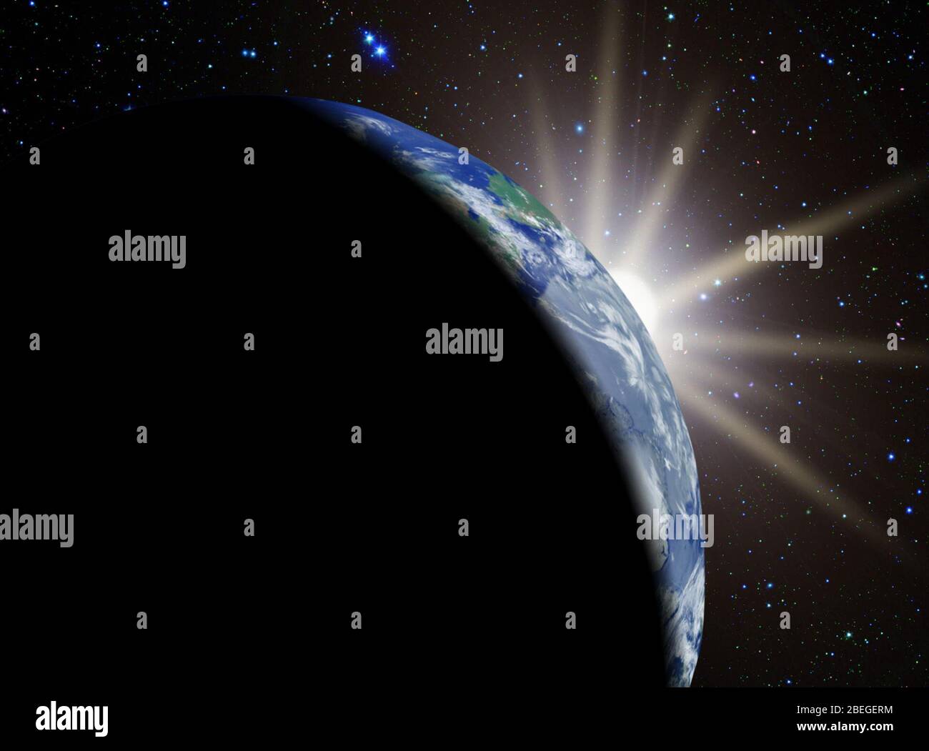 Sunrise over Earth Stock Photo - Alamy