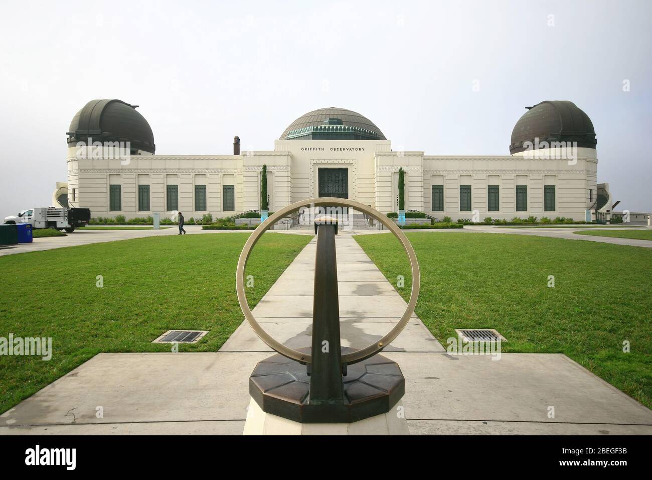 Cloudy view of the Griffith Observatory at Los Angeles, California ...