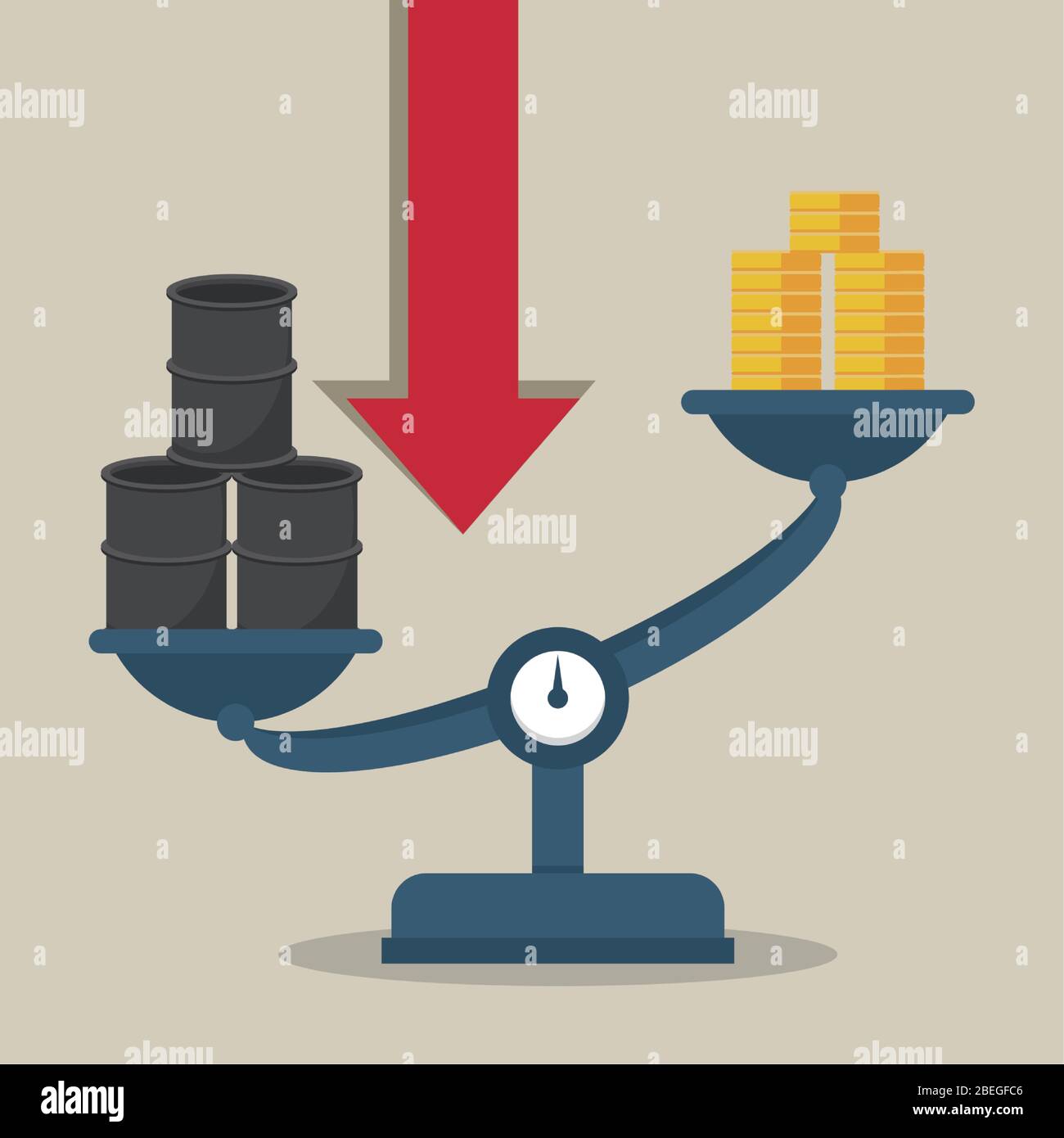 oil price infographic with barrels and balance Stock Vector Image & Art ...