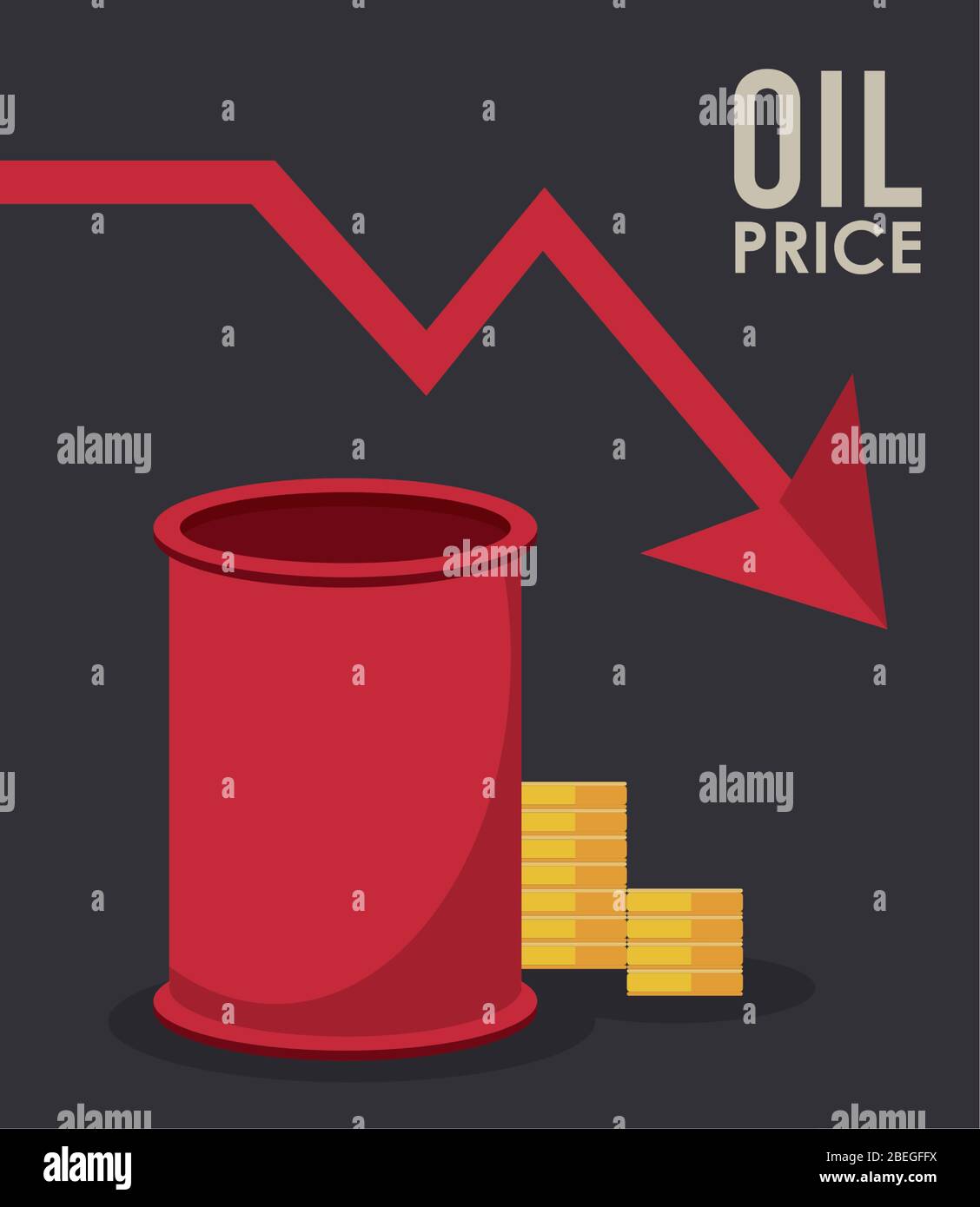 oil price infographic with barrel and coins Stock Vector Image & Art ...