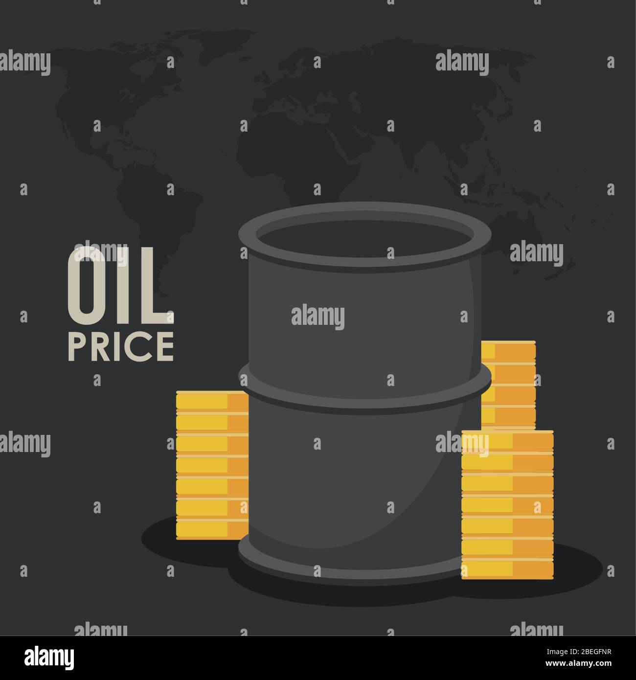 oil price infographic with barrel and coins Stock Vector Image & Art ...