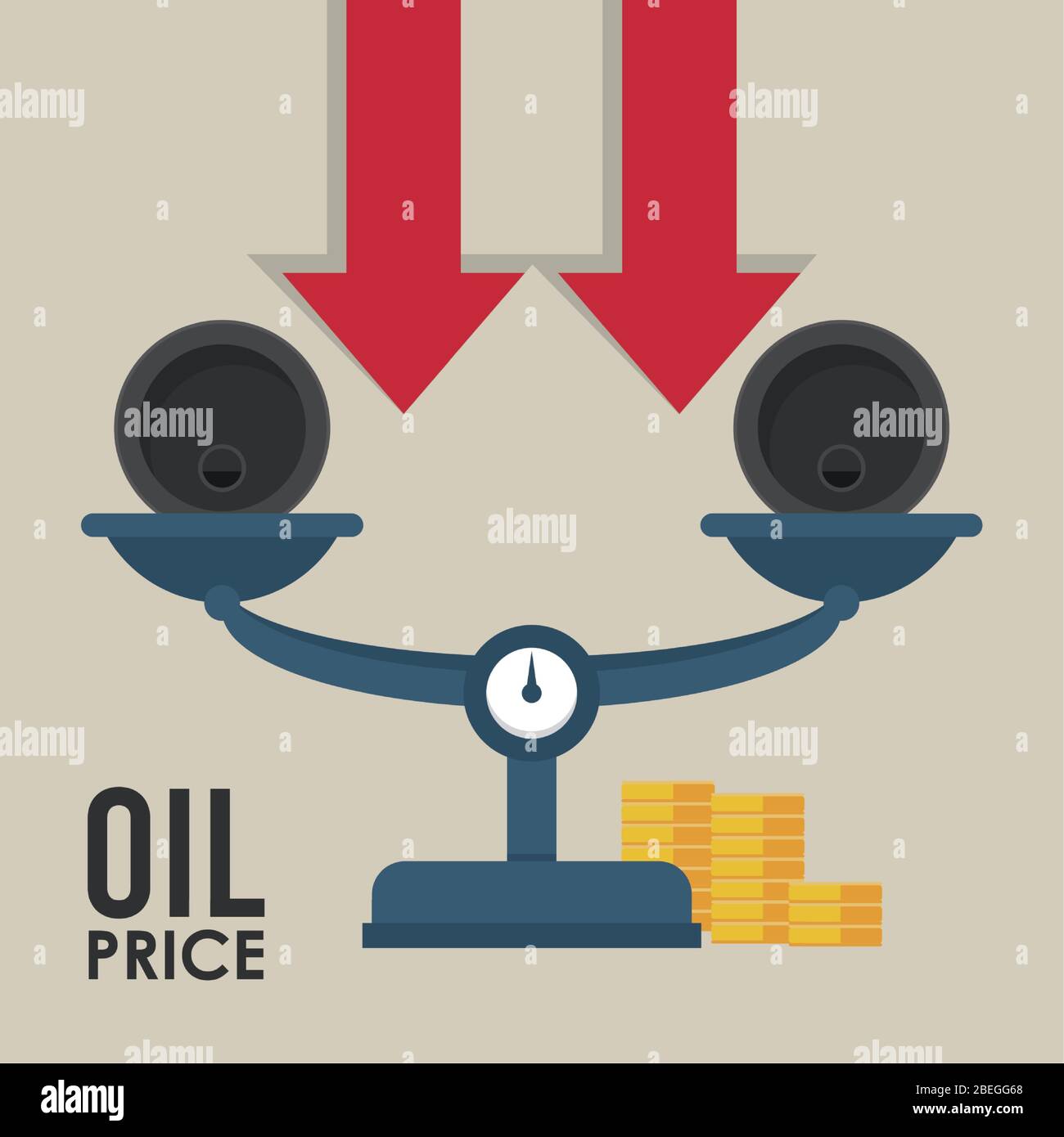 oil price infographic with barrels and balance Stock Vector Image & Art ...