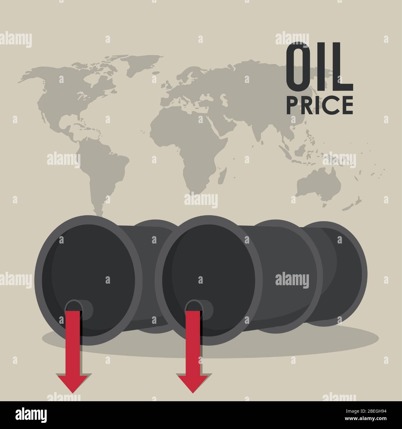 oil price infographic with barrels and earth planet Stock Vector Image ...