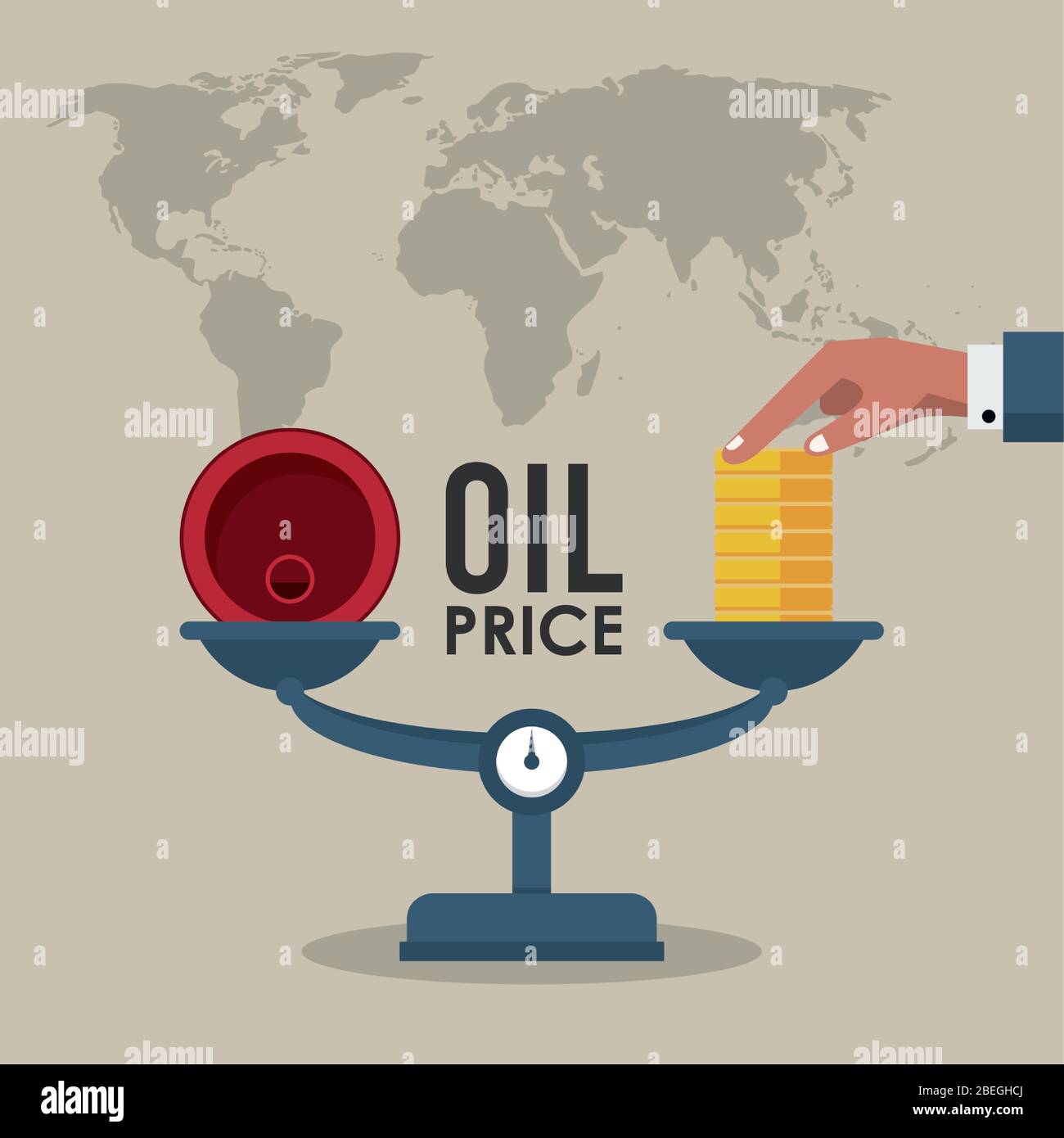 oil price infographic with barrels and balance Stock Vector Image & Art ...