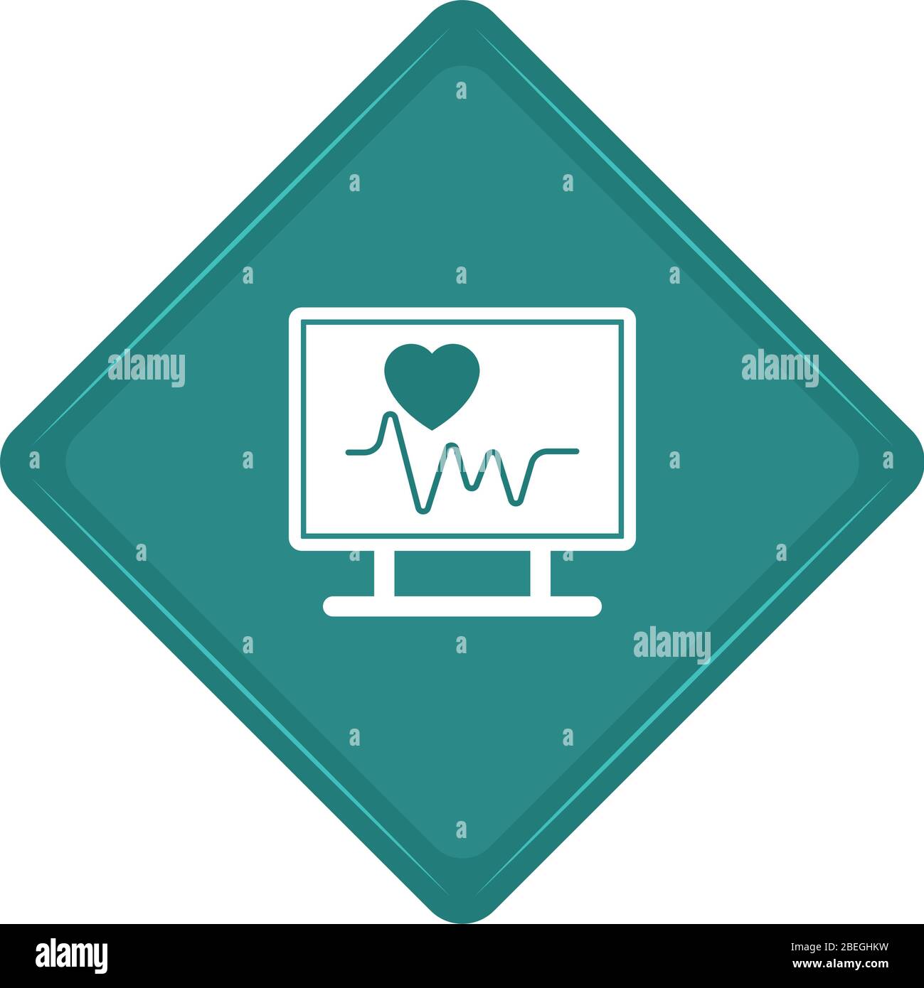 Sticker of an electrocardiogram icon Stock Vector Image & Art - Alamy