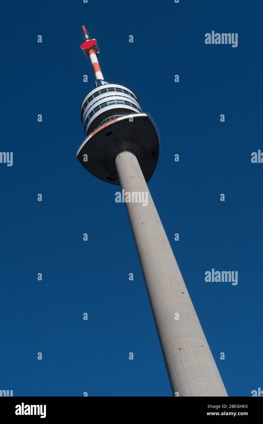 View Up The Danube Tower In The City Of Vienna In Austria Stock Photo ...