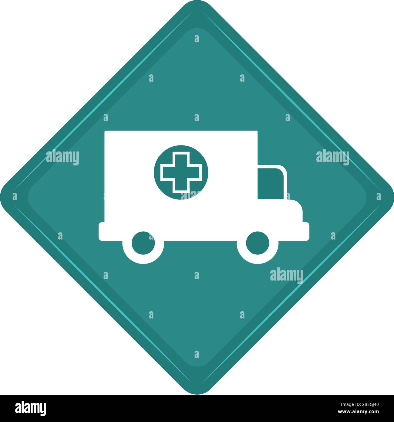 Sticker of an ambulance icon Stock Vector Image & Art - Alamy