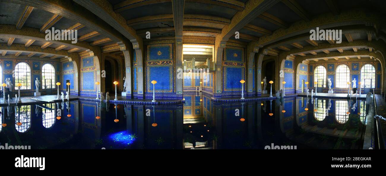 San Simeon, AUG 16, 2009 - Interior view of the beautiful Hearst Castle ...