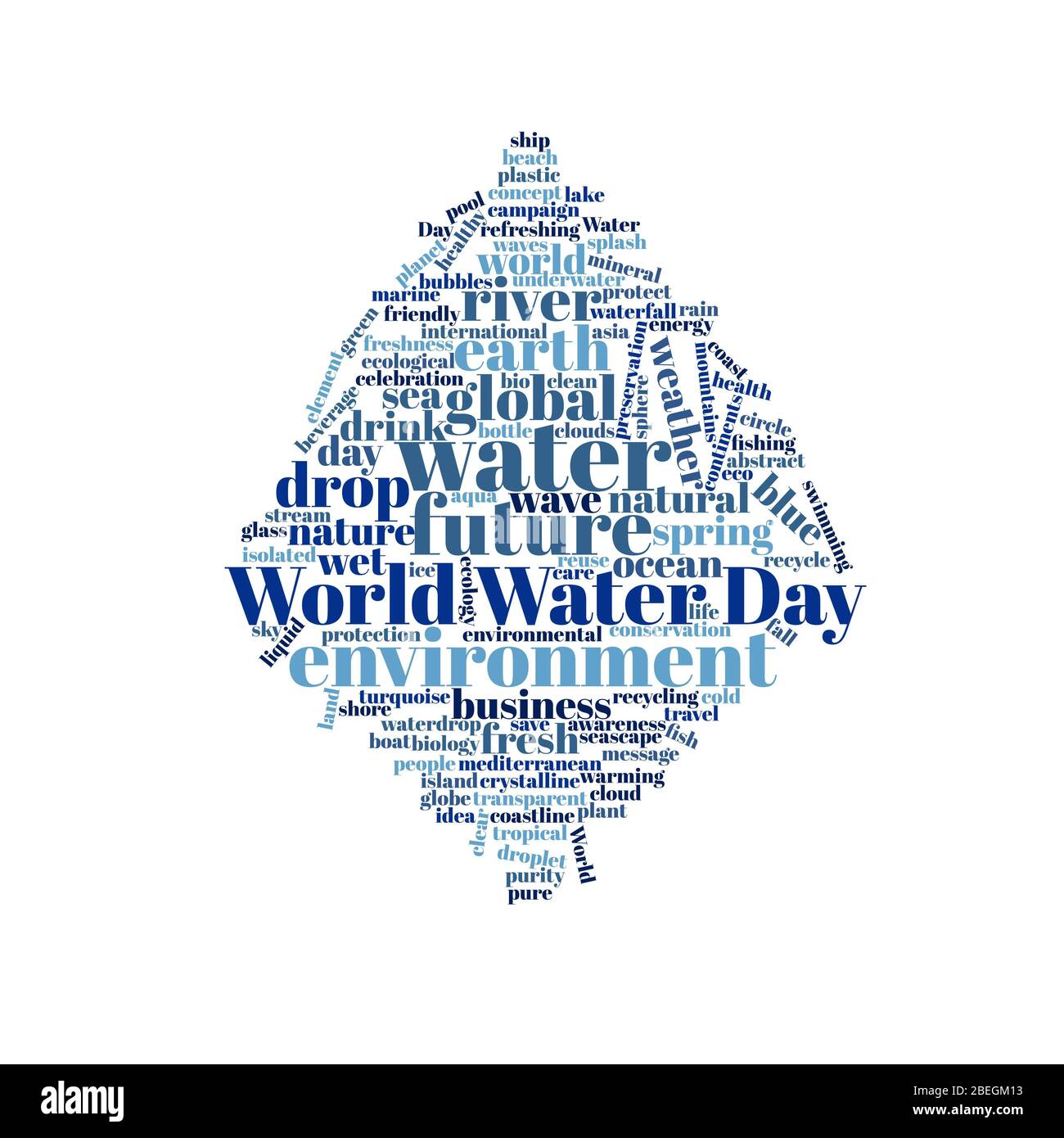 Word cloud the international water day, global celebration of drinking ...