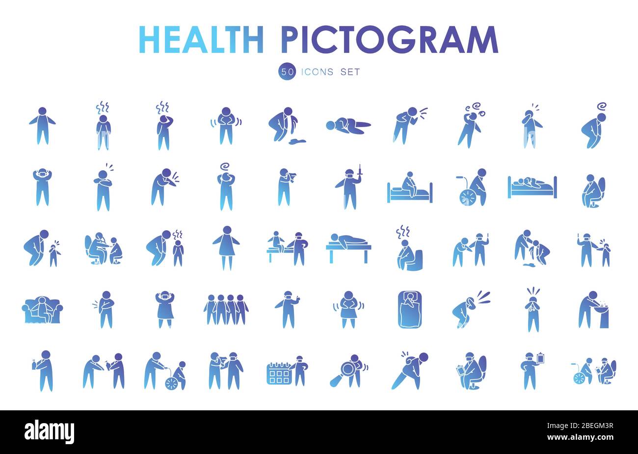 health pictogram persons icon set over white background, gradient style ...