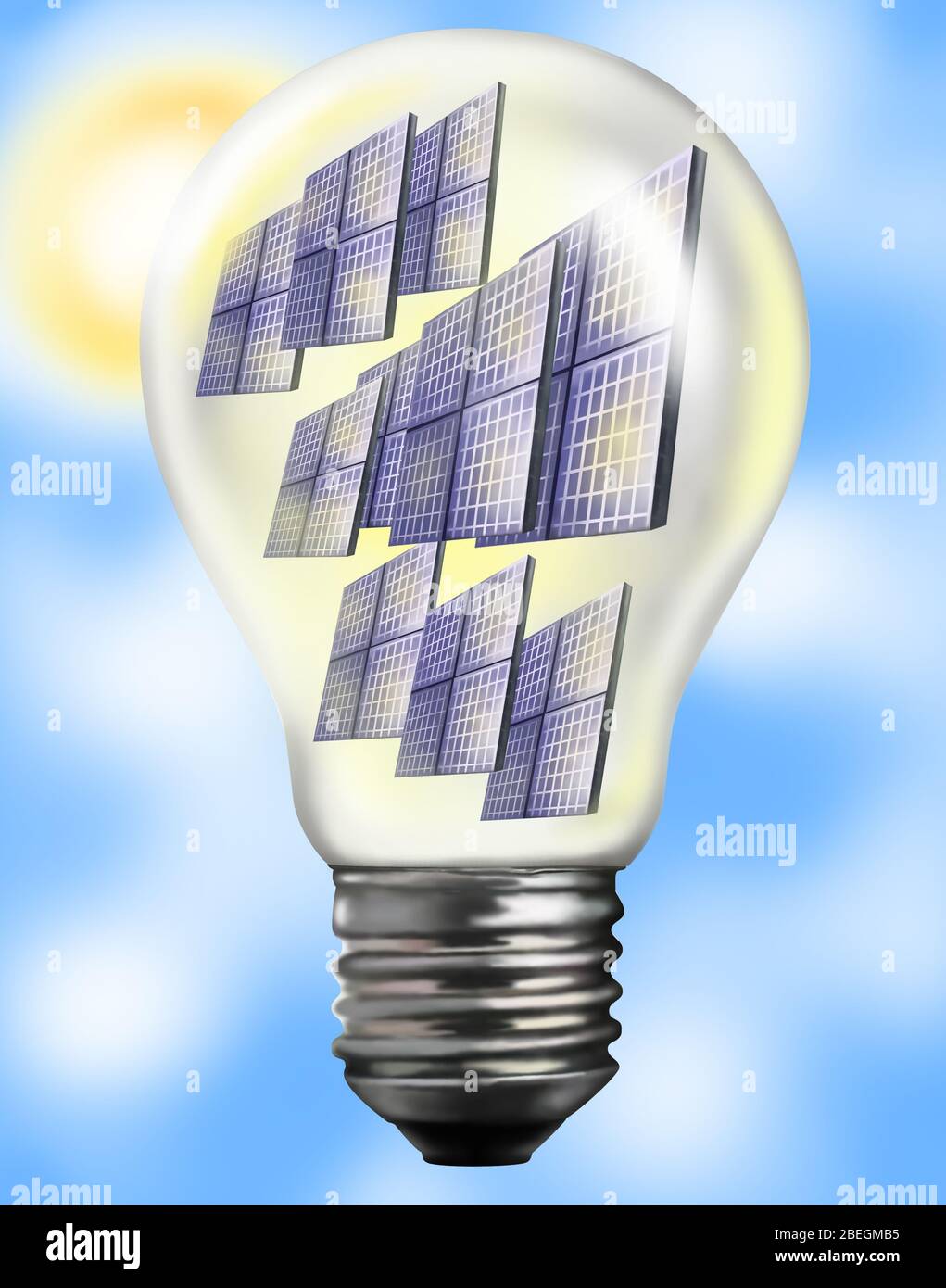 Solar Power Lightbulb Stock Photo - Alamy