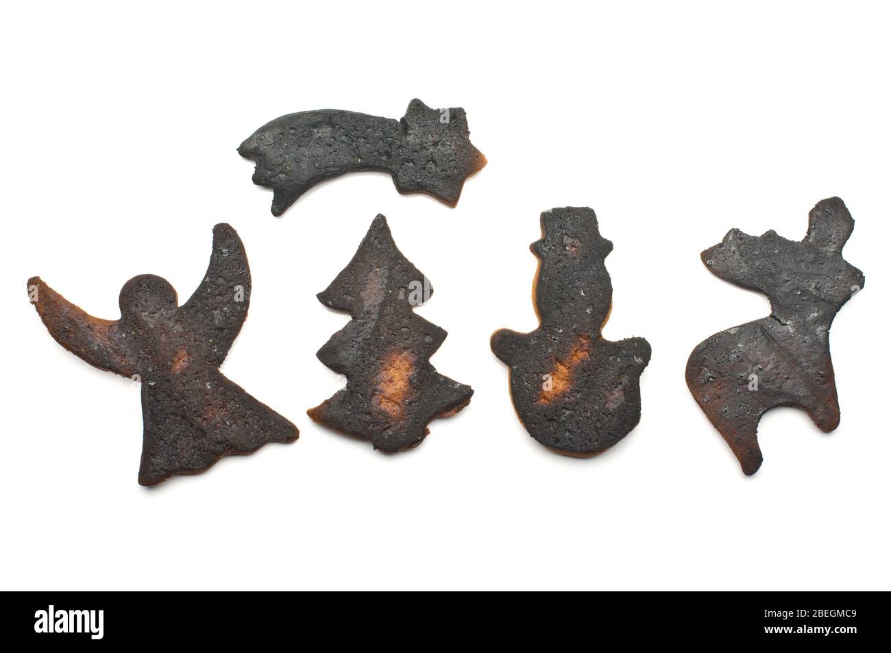 Burnt gingerbread biscuits isolated on the white background Stock Photo ...