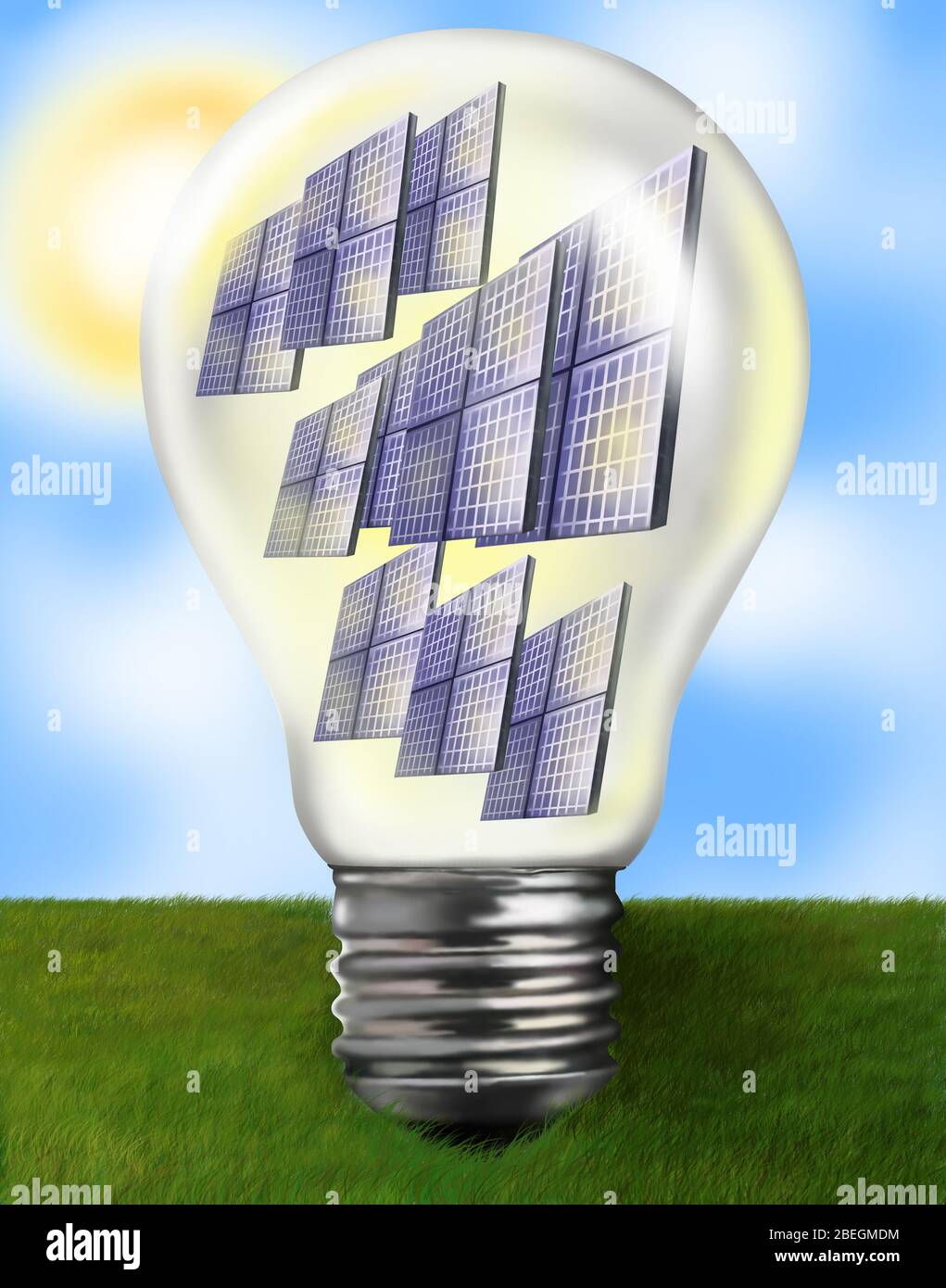 Solar Power Lightbulb Stock Photo - Alamy